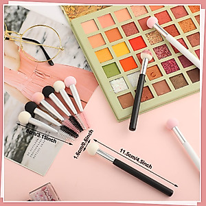 Skyley 10 Pcs Beauty Sponge Makeup Brush Set Sponge Applicator Concealer Brush Soft Head Makeup Brush Double Head Makeup Brush with Eyebrow Brush