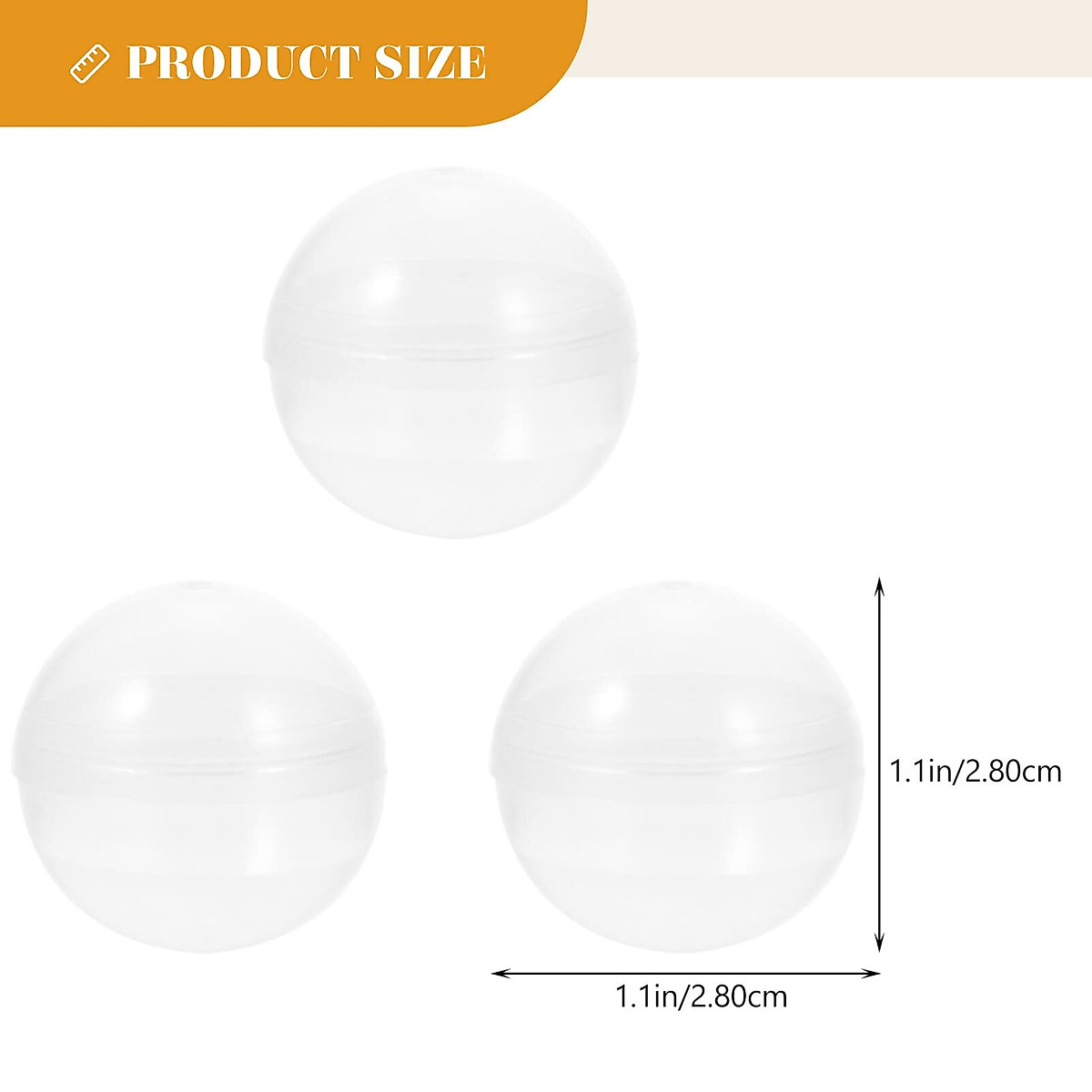 PRETYZOOM 100pcs Shell Tennis Large Xmas Tranparent Bubble Round Clear Gifts Treat Container Bulk Capsule Prize Machine Capsules Small Clear Balls Tiny Refill Child Household Plastic