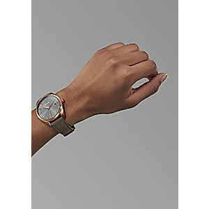 NIXON Thalia Leather A1343 - Gray Sunray/Rose Gold/Gray - 50M Water Resistant Analog Classic Watch (38 mm Watch Face, 18 mm Custom Tapered Leather Band with Stainless Steel Keeper)