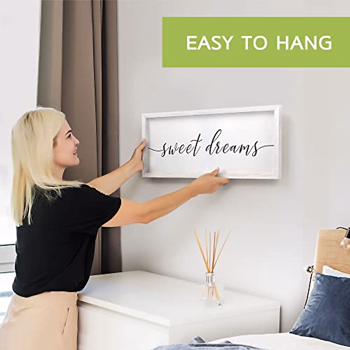 Hemi Home Decor Farmhouse Bedroom Wall Decor Above Bed, Rustic Wall Decor Bedroom, Wall Art Bedroom, Farmhouse Wall Decor Bedroom Wall Art, Pictures for Bedroom Wall Decor, 11 x 26 Inches