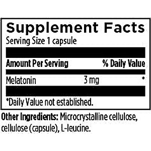Designs for Health Melatonin 3mg - For Adults - Vegetarian + Non-GMO (60 Capsules)
