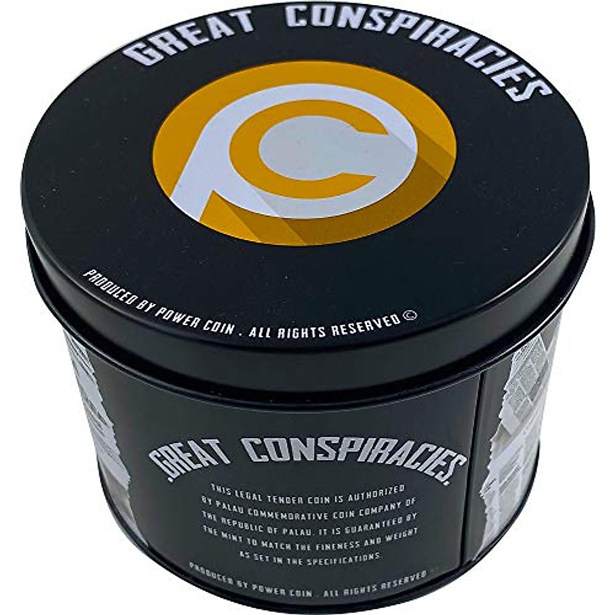 2019 DE Great Conspiracies PowerCoin Flat Earth 2 Oz Silver Coin 10$ Palau 2019 Proof