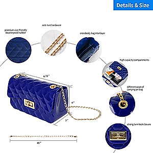 ONLVAN Summer Jelly Crossbody Bag Purse，Fashion Ladies Shoulder Bag, Candy Color Jelly Handbags, Crossbody Bag for Women Girls (Royal Blue)