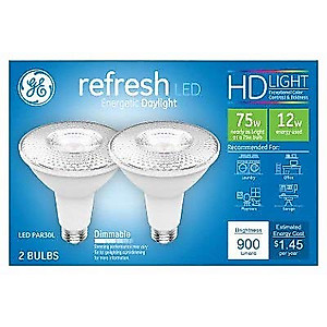 Ge Lighting 43098 12 Watt E26 Par30l Daylight Led Dimmable Refresh Hd Light Bulbs 2 Count