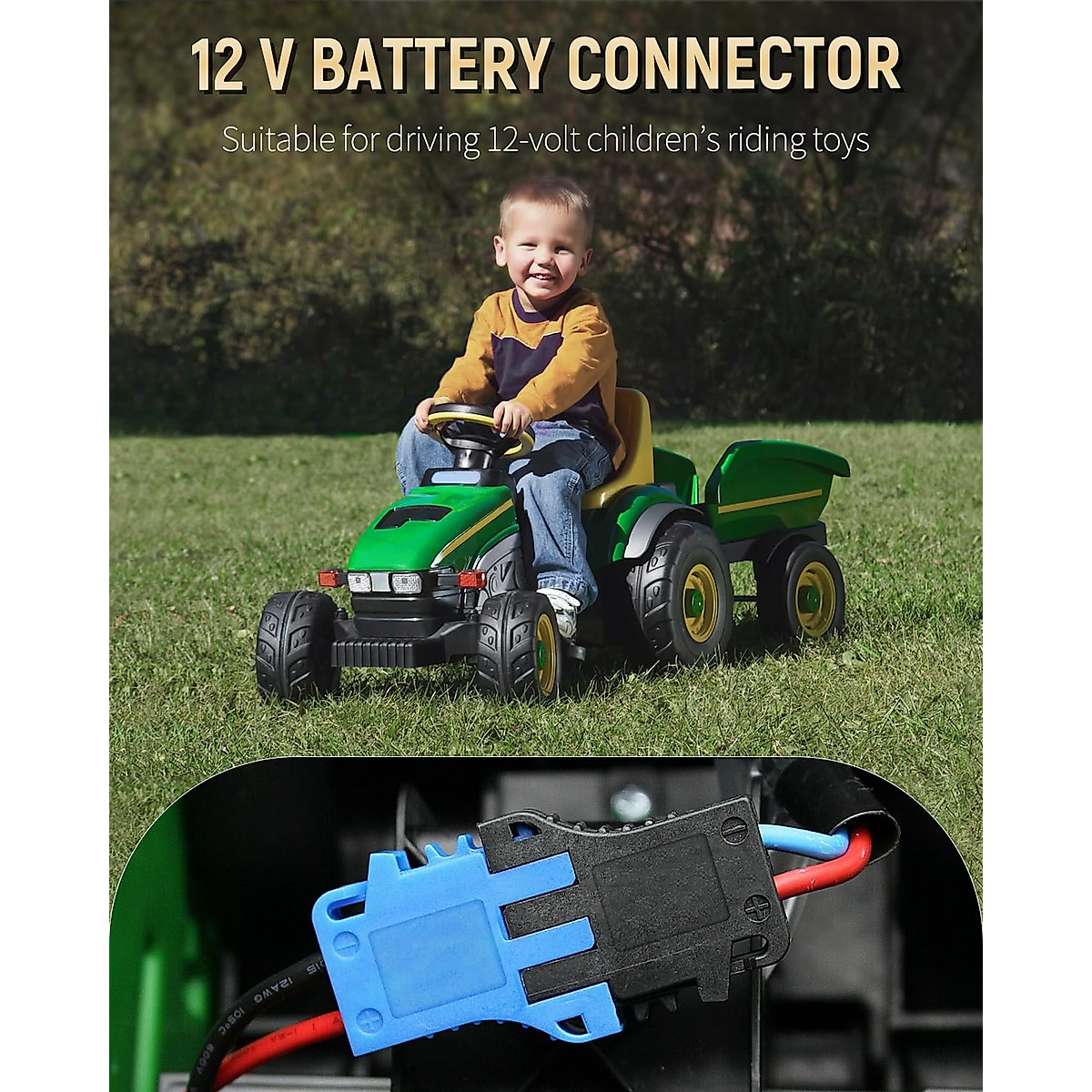 Vibit Power Wheel Adapter for Dewalt 20 V Lithium Battery, Peg-Perego Dewalt Battery Adapter with Original Wire Harness Connector, DC Power Adapter Conversion for Peg-Perego Children's Riding Toys