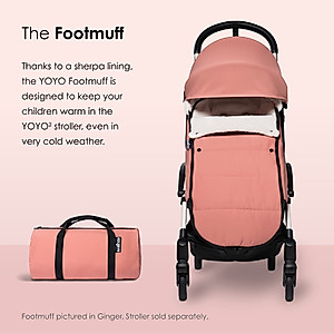 Stokke BABYZEN YOYO Footmuff, Black - Sherpa Lining & Fleece Hood with Drawstring to Keep Baby Warm - Includes Carrying Bag - Machine Washable