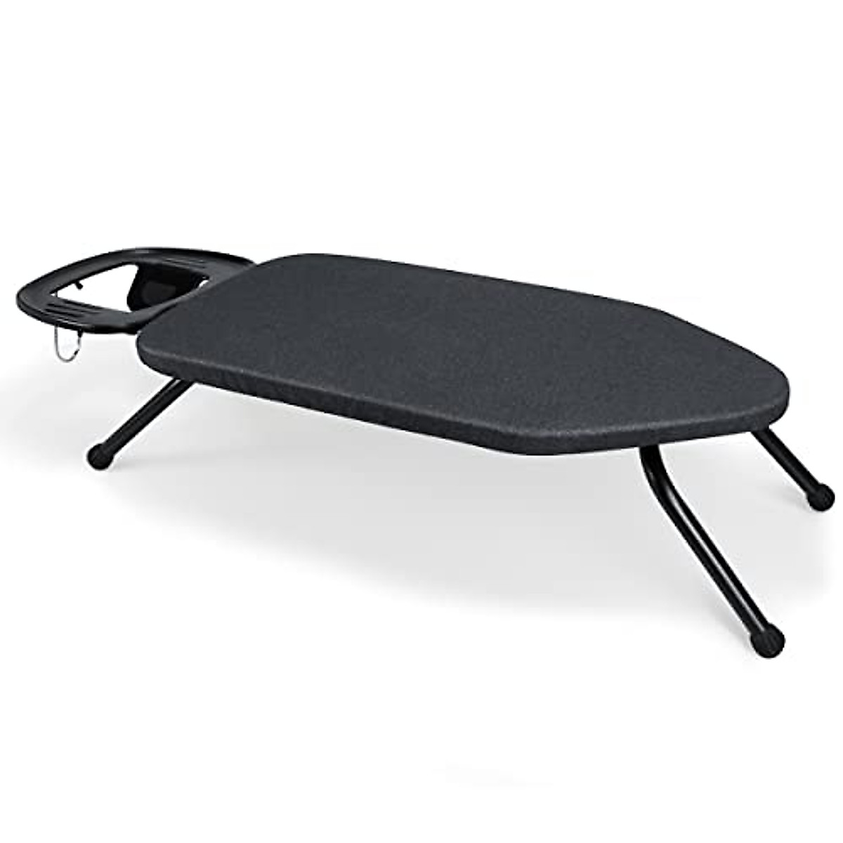 Duwee 14"x25" Table Top Ironing Board with Thicken Felt Padding, Metallic Cover, Solid Iron Rest (Black)