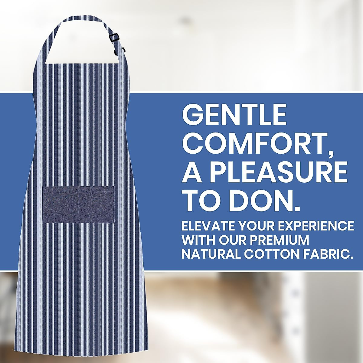 Kitchen Apron |Chef Apron with 2 pockets|Cotton Bib Apron with Adjustable Straps| Restaurant,Embroidery Craft Painting