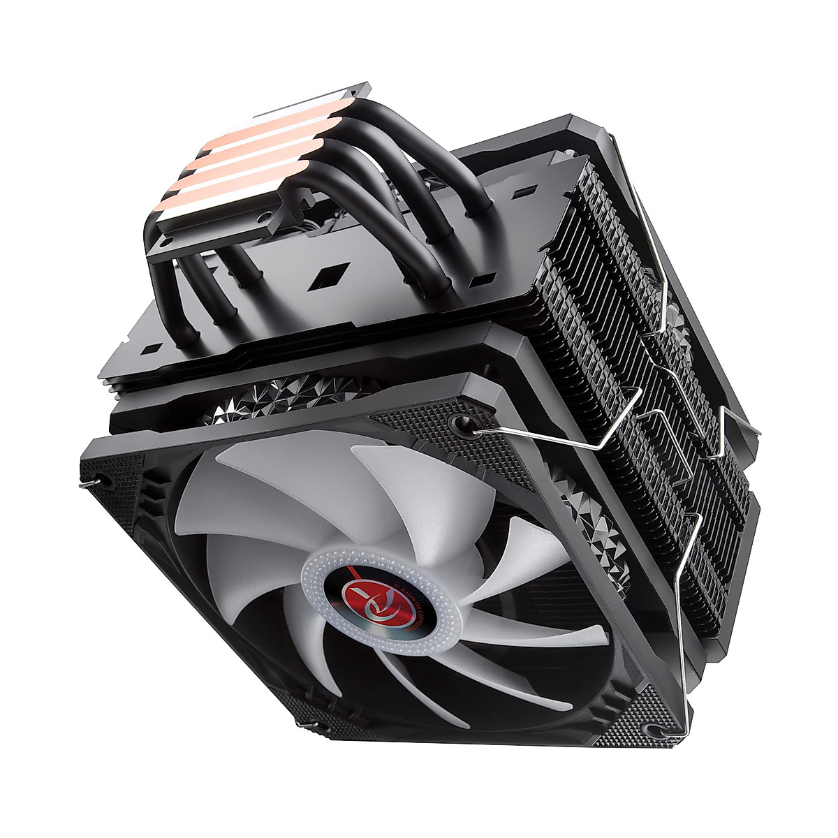 RAIJINTEK ELEOS 12 Duo RBW CPU Air Cooler, Dual 120mm PWM Fans, 4 Copper Direct Contact Heat Pipes, 5V Addressable RGB Lights, for Intel/AMD Ryzen Socket, Compatible with LGA 1700