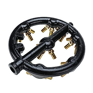 Mono-gatari Propane Gas Jet Burner 23 Tips Cast Iron Body Round Nozzle Jet Burner for Wok Range,Stir Fry,Grilling 0.5mm Hole Up 100,000 BTU