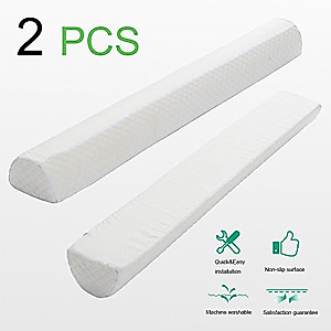 Shinnwa Bed Bumpers for Toddlers (2-Pack) Memory Foam Bed Rail for Toddlers & Adults, Safety Rail Guard for Queen, King, Full Bed, Sleep Long Pillow Pads with Non-Slip Bottom & Machine Washable Cover