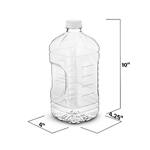 MT Products Clear PET Plastic Juice Bottles 64 oz. - Empty Container with Tamper Evident Caps (Set of 4) - Made in the USA