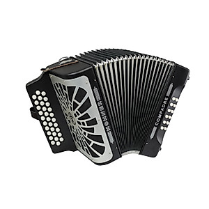 Hohner Compadre FBbEb Musica Tipica Series Accordion (Black) - 12 Basses, 62 Notes, Standard Straps with Gig Bag
