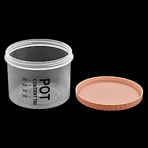 Qtqgoitem Plastic Kitchenware Round Shaped Food Cereal Soybean Crisper Storage Container Light Pink (model: 3de 666 5bc cf2 114)