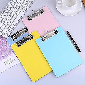 Office Supply Clipboard 4PCS A4 A5 Clipboard Wood Stationery Writing Pad Board Clip Stationary School Office Supply Accessory Exam File Storage Kit Durable Low Profile Clip ( Color : Blue A5 4pcs )