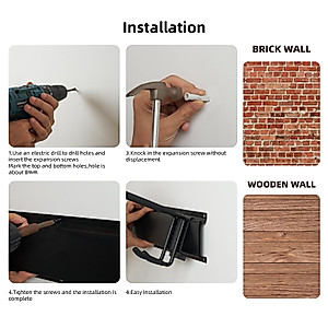 Sinoer Garage Garden Tool Organizer Wall Mount, Tool Storage Rack with 12 Hooks with 2 Straps, for Trimmers, Hoses,Garden Tools, Chairs