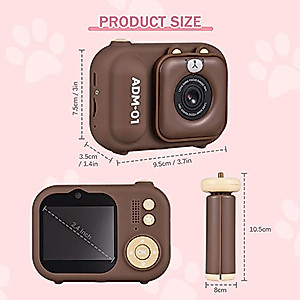 Andoer 1080P Kids Digital Camera Mini Video Camera for Kids 48MP 2.4 Inch IPS Screen Dual Lens Built-in Battery with 32GB Memory Card & Card Reader & Desktop Tripod Birthday for Kids