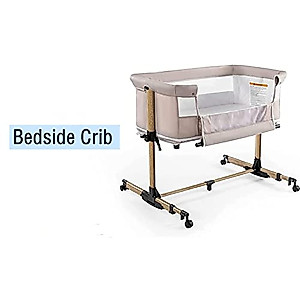 nordmiex Baby Crib,Baby bassinets Crib for Newborn,Adjustable Baby Bed for Infant/Baby,Beige