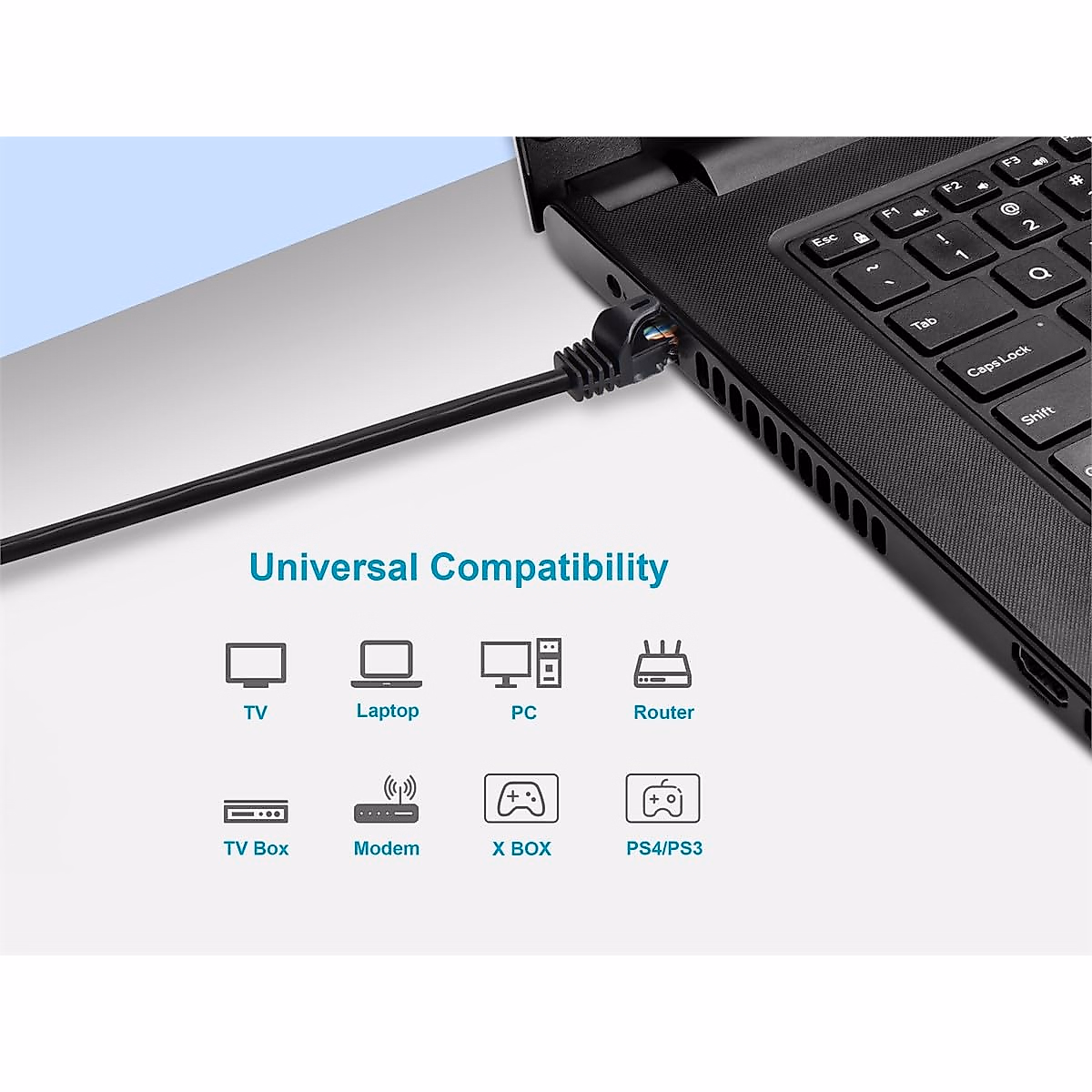 Monoprice Cat6 1ft Black Patch Cable UTP 24AWG 550MHz Pure Bare Copper Snagless RJ45 Flexboot Series Ethernet Cable