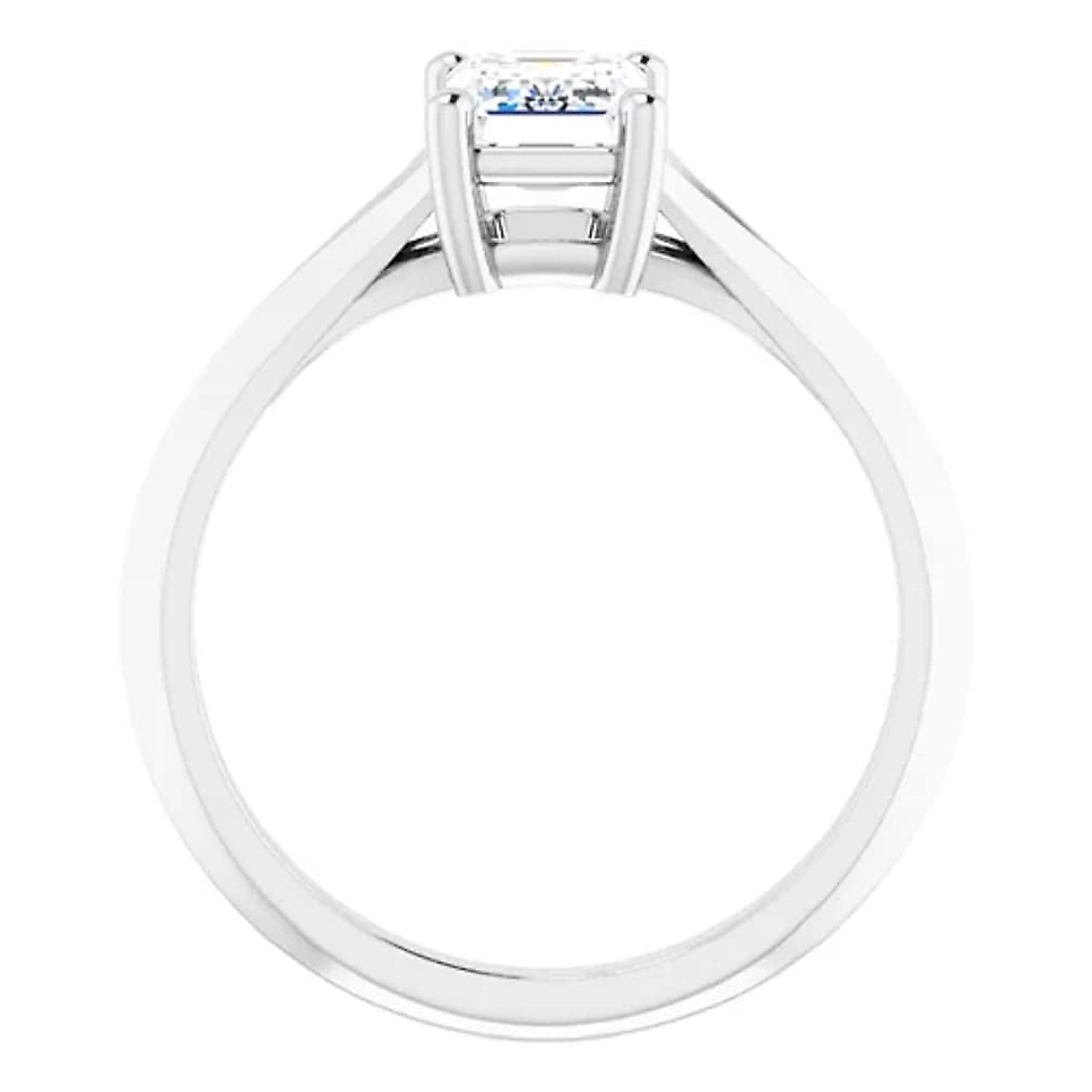 10K Solid White Gold Handmade Engagement Rings 1.0 CT Emerald Cut Moissanite Diamond Solitaire Wedding/Bridal Ring Set for Women/Her Propose Ring Gifts (5)