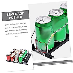 DOITOOL Beverage Organizer Glide Refrigerator Organizer Freezer Organizer Drink Manager Plastic Automatic Black Vending Machine Plastic Organizer Drink Sliding Organizer