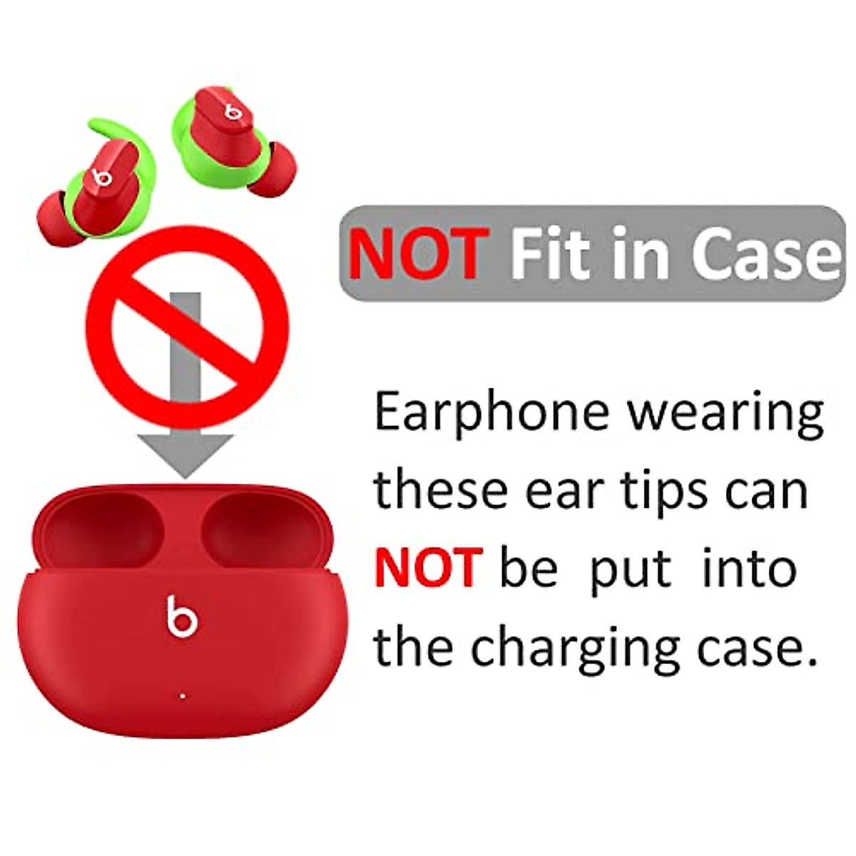 5 Pairs Compatible with Beats Studio Buds Ear Hooks Tips Holder, Anti-Slip Non-Slip Sport Outdoor Replacement Soft Silicone Eartips Wing Gel for Beat Studio Buds - Multicolor