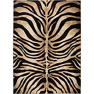 Home Dynamix Tribeca Fawn Area Rug 7'10"x10'6", Animals Black/Ivory