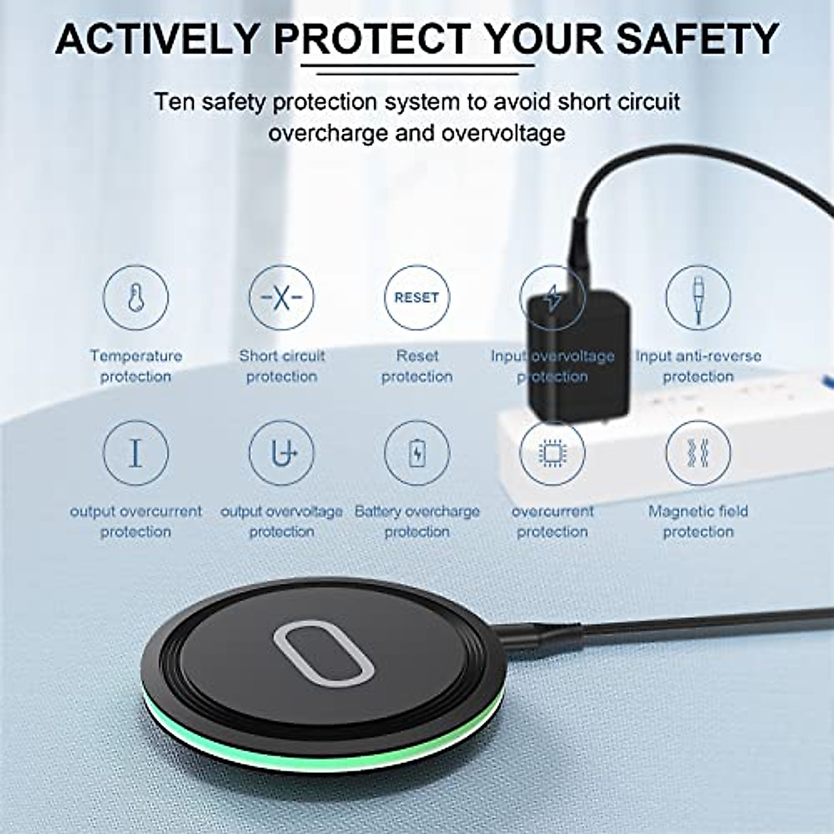 Wireless Charger Pad for Google Pixel 7 Pro/6 Pro/6/5/5xl/4xl,15W Max Fast Qi Wireless Phone Charger for iPhone 14 Plus/14 Pro Max/13/12/11/X/8 Plus/SE,Samsung Galaxy S23 S22 S21 S20 S10 Plus/Note 20