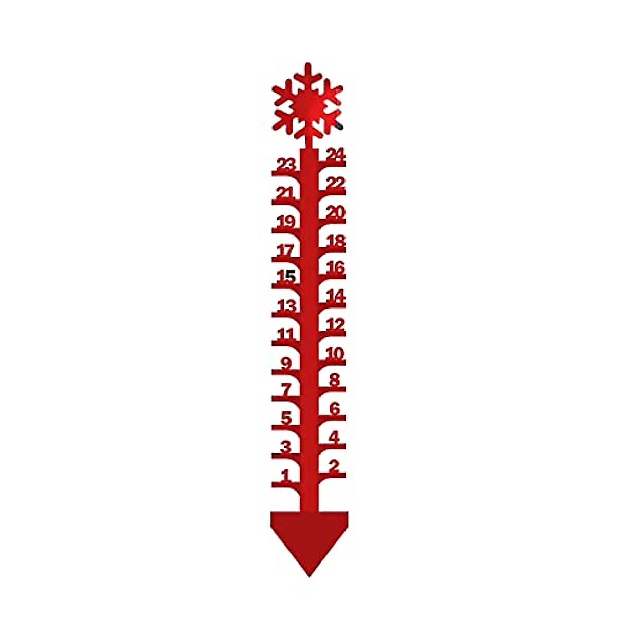 Snow Gauge Outdoor, Snow Measuring Stick Outdoor, 24 Inch Iron Art Snow Gauge, Handmade Metal Snow Measuring Device Outdoor Rain Snow Depth Gauge for Yard Garden Lawn Decor (Snowflake/Red)