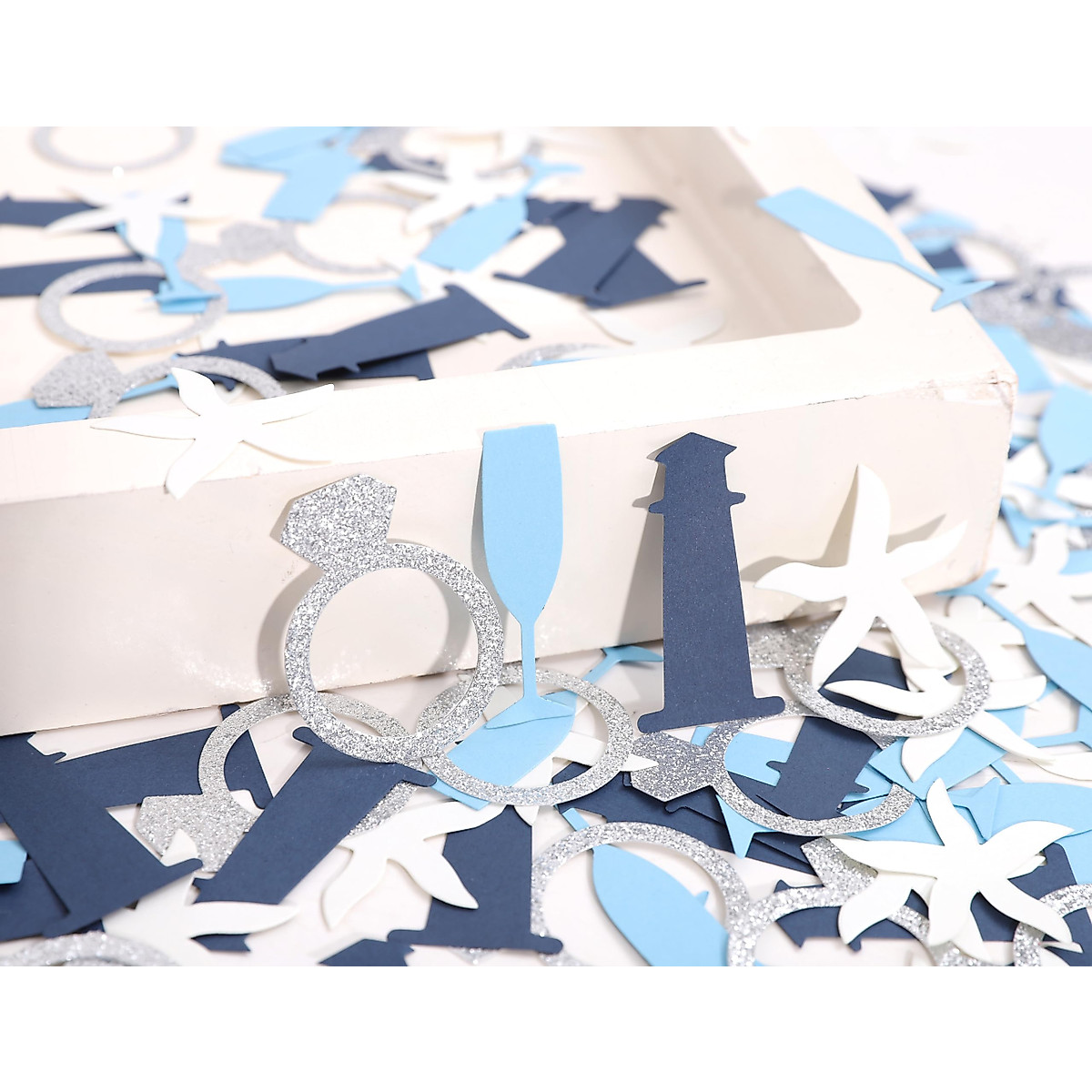 Coastal Grandma Bachelorette Party Confetti - Last Toast on the Coast Bachelorette Party surprise,Bachelorette Party Decor,Wine Cup Diamond Ring Shells Starfish Paper Scatter for Bridal Shower