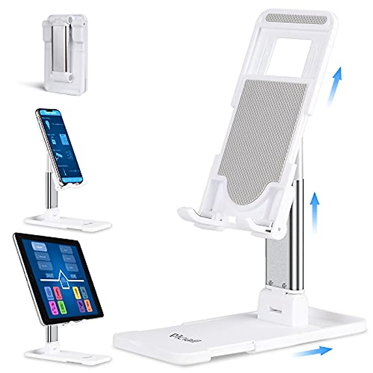 VICIALL Cell Phone Stand, Angle Height Adjustable Cell Phone Stand - for Desk, Sturdy Foldable Cell Phone Holder, Compatible with iPad Mini, Tablet and All Smartphones