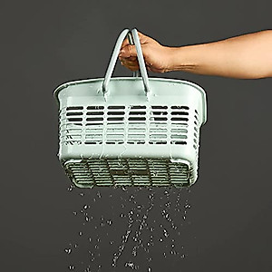 ALINK Flamingo Mesh Shower Caddy Basket + Green Plastic Shower Caddy Basket