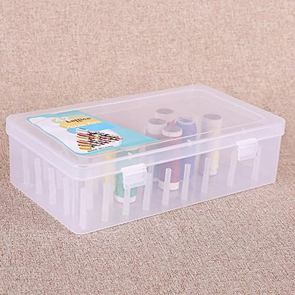 Amagogo 3 Pack 42 Slots Large Capacity Sewing Thread Holders for Spools of Thread, Empty Thread Storage Box, Sewing Yarn Spools Containers Storage Case