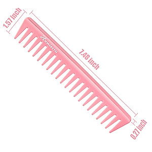 2Pcs Wide Tooth Comb and Large Hair Detangling Comb, Durable Hair Combs, Suitable for Curly Hair, Long Hair, Wet or Dry Hair in all Types, Anmieciu Advanced Care Styling Hair Comb. (Pink, Purple)