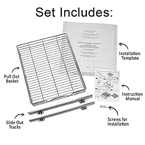 Hold N' Storage Pull Out Cabinet Drawer Organizer, Heavy Duty-with 5 Year Limited Warranty- Slide Out Shelves, -17”W x 21”D - Requires at Least a 18-1/4” Cabinet Opening, Steel Metal, Chrome Finish