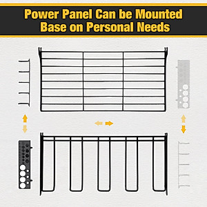 COFIT 2-Tier Power Tool Organizer, Power Drill Tool Holder, Wall Mount Tool Storage Organizer, Adjustable Height Iron Tool Rack for Garage Organization and Workshop