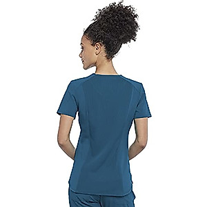 Cherokee Infinity Women Scrubs Top V-Neck CK687A, L, Caribbean Blue