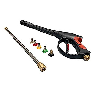 Cozyel 8-Part Pressure Washer Gun Replacement Kit, 5 Quick Connect Pressure Washer Tips, 3600PSI Power Washer Gun, 26Ft 3000PSI Pressure Washer Hose, 19" Pressure Washer Wand, Pressure Washer Parts