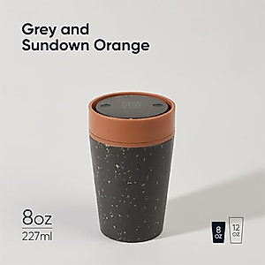 Circular & Co Insulated Reusable Coffee Cup - 8oz/227ml - Small Travel Mug - 100% Leakproof & Lockable - Push Top, One Hand Open, 360 Drinking Coffee Tumbler - Recyclable - BPA Free, Dishwasher Safe