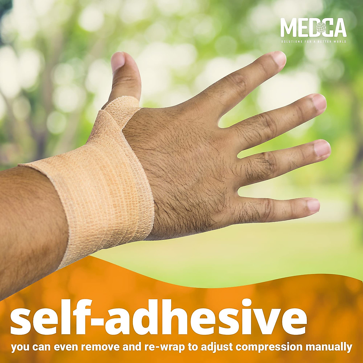 Self Adhesive Bandages - 1" x 5 Yards Per Roll - Pack of 12 Rolls, Elastic Self Adherent Cohesive Wrap First Aid Tape for Sprain Swelling and Soreness on Wrist and Ankle