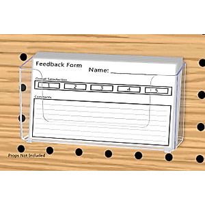 Marketing Holders 2 Pack Pegboard Postcard Holder for 5 Inch Wide Printed Advertisement Materials Space Saving Clear Acrylic Display Rack in Retail Stores and Offices No Assembly Required