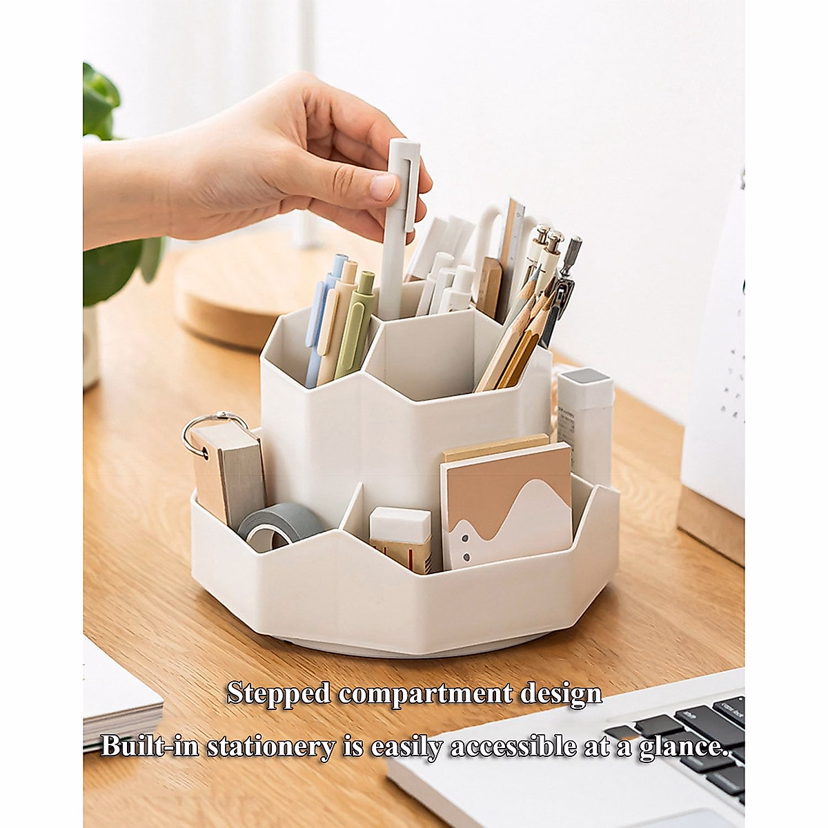 YipuVR 360 Degree Rotating Pen Holder,9 Slots Pencil Pen Holder for Desk Cute,Desk Organizers And Accessories for Stationery Supplies,Pen Organizer for Office School Home