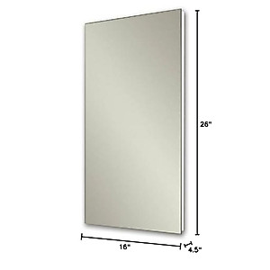Jensen 1035P24WH Cove Frameless Medicine Cabinet with Polished Mirror, 16-Inch by 26-Inch, White
