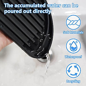 Refrigerator Drip Catcher Tray .JIUBAR Non-slip Cuttable fridge water Dispenser Drip Tray,Silicone refrigerator Water Drip Catcher for GE, Samung Fridge Drip Tray (SemiCircular-Black)