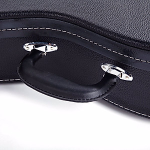 Ktaxon A-Style Mandolin Hard Case, Deluxe Leather Hard-Shell Carrying Case, Wooden Protective Case with Plush Interior