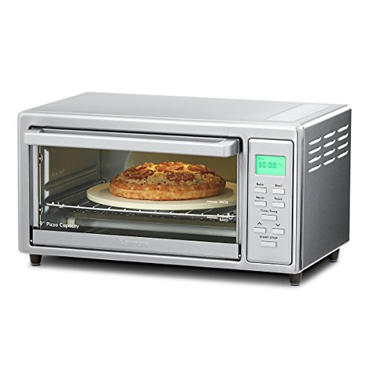 Kenmore 83521 4-slice Toaster Oven in Stainless Steel with Pizza Stone