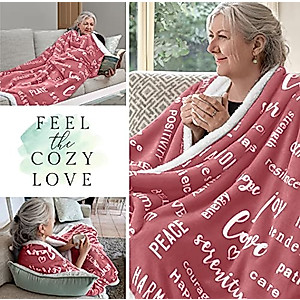 Get Well Soon Gifts for Men Women Throw Blanket, Inspirational Gift Blankets for Women, Sympathy Gifts Care Hug Healing Blanket, Breast Cancer Gifts for Women Patients, Chemo Care Package - Pink