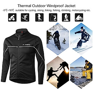 INBIKE Men's Windproof Cycling Bike Jacket Winter Softshell Jackt Windbreaker for Running Hiking Sports Medium