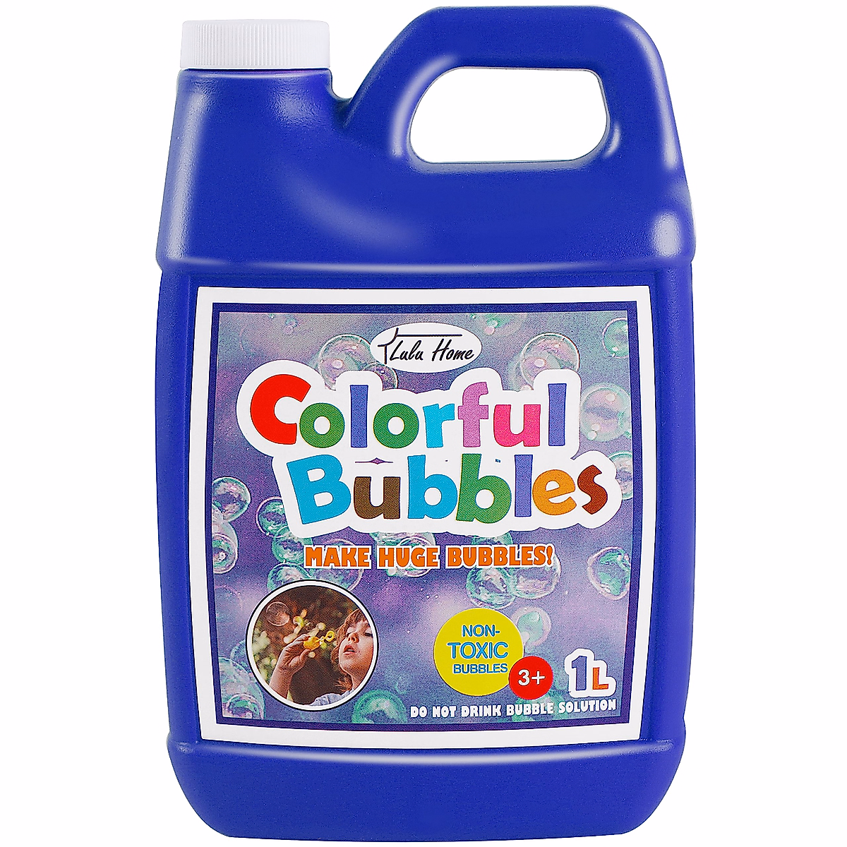 Lulu Home Bubble Concentrated Solution, 1 L/ 33.8 OZ Bubble Refill Solution for Kids Bubble Machine, Giant Bubble Wand, Bubble Blower Toys, Halloween Party Favors (Dark Blue)