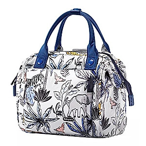 bc babycare Diaper Bag Backpack, Mini Lightweight Baby Diaper Bag Tote, Multi-compartment Waterproof Fashion Baby Girl Boy Diaper Bag, Blue Forest